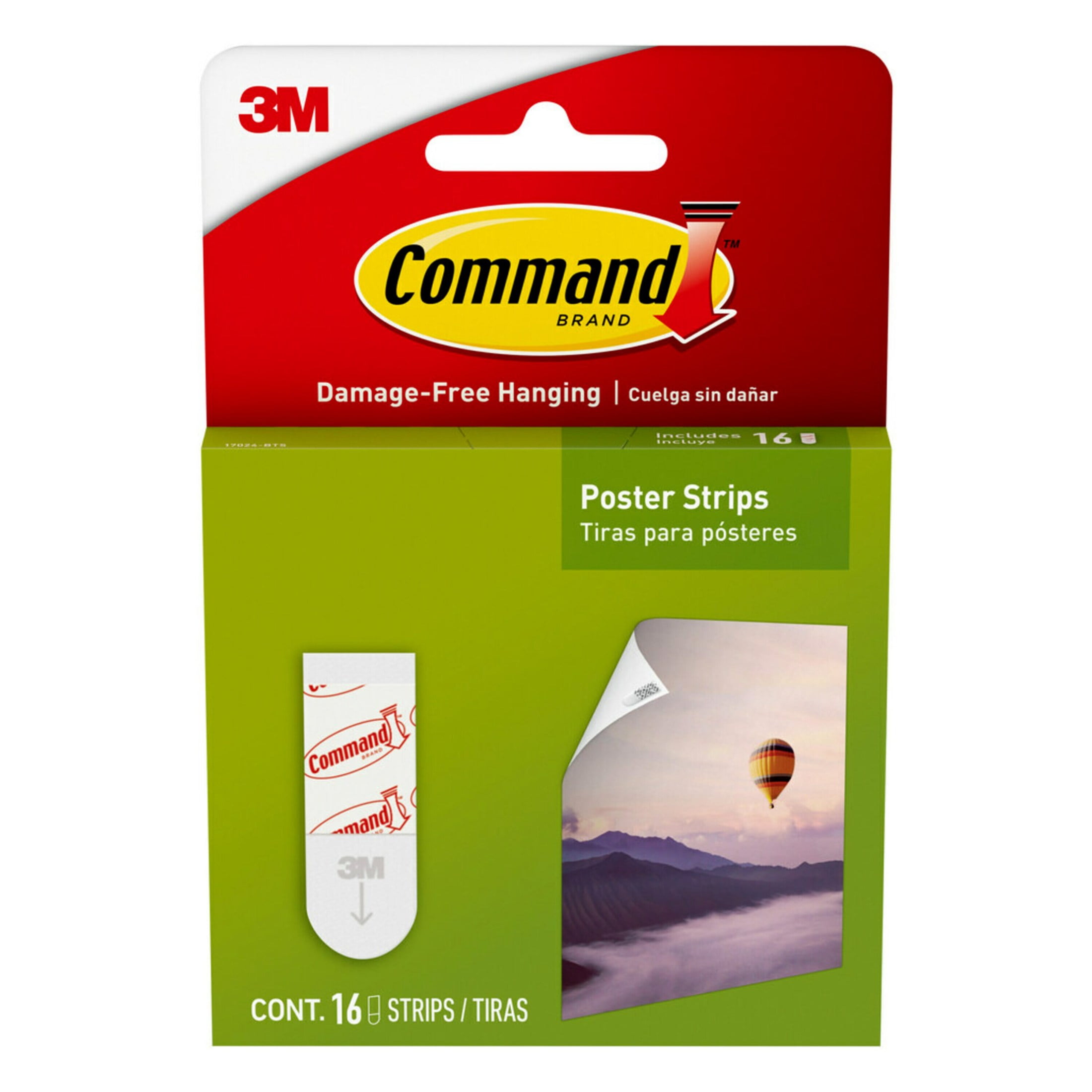 Command Poster Strips, White, Damage-Free Hanging Poster Hangers, 16 ...