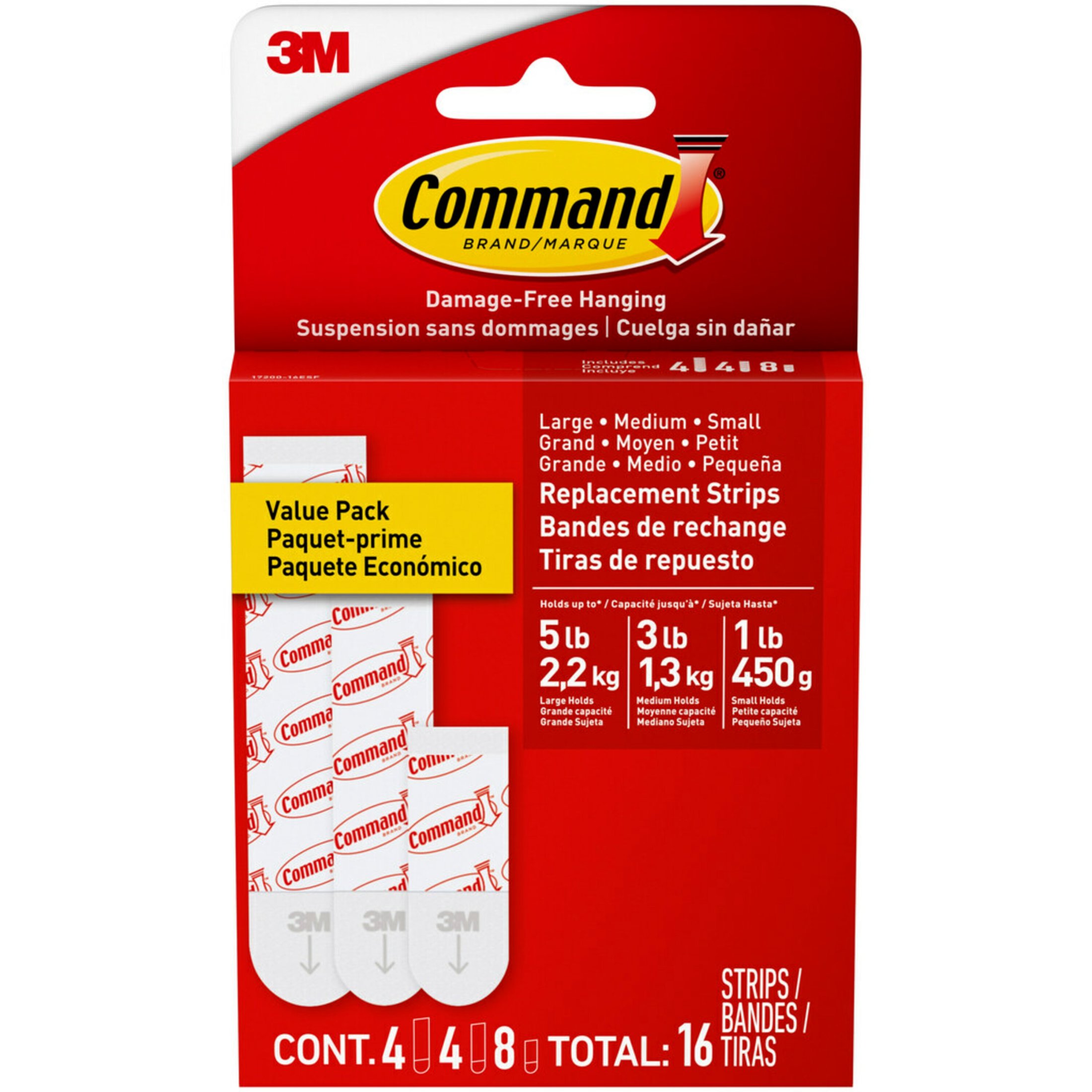 Command Designer Hooks Value Pack, White, Medium, 4 Hooks, 8 Strips ...