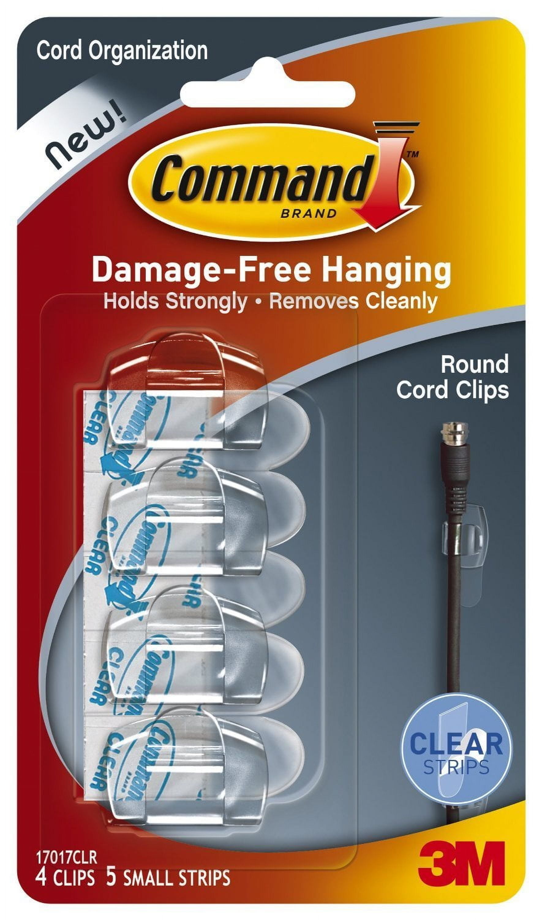 Command Round Cord Clips, Clear, 16-Clip - Walmart.com