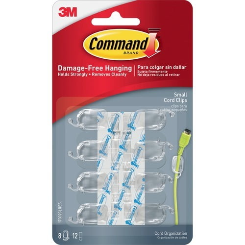 Command Small Cord Clips Clear - 8 Pack - Walmart.com