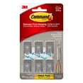 Command Small Stainless Steel Metal Hooks, 6 Hooks, 8 Strips/Pack ...