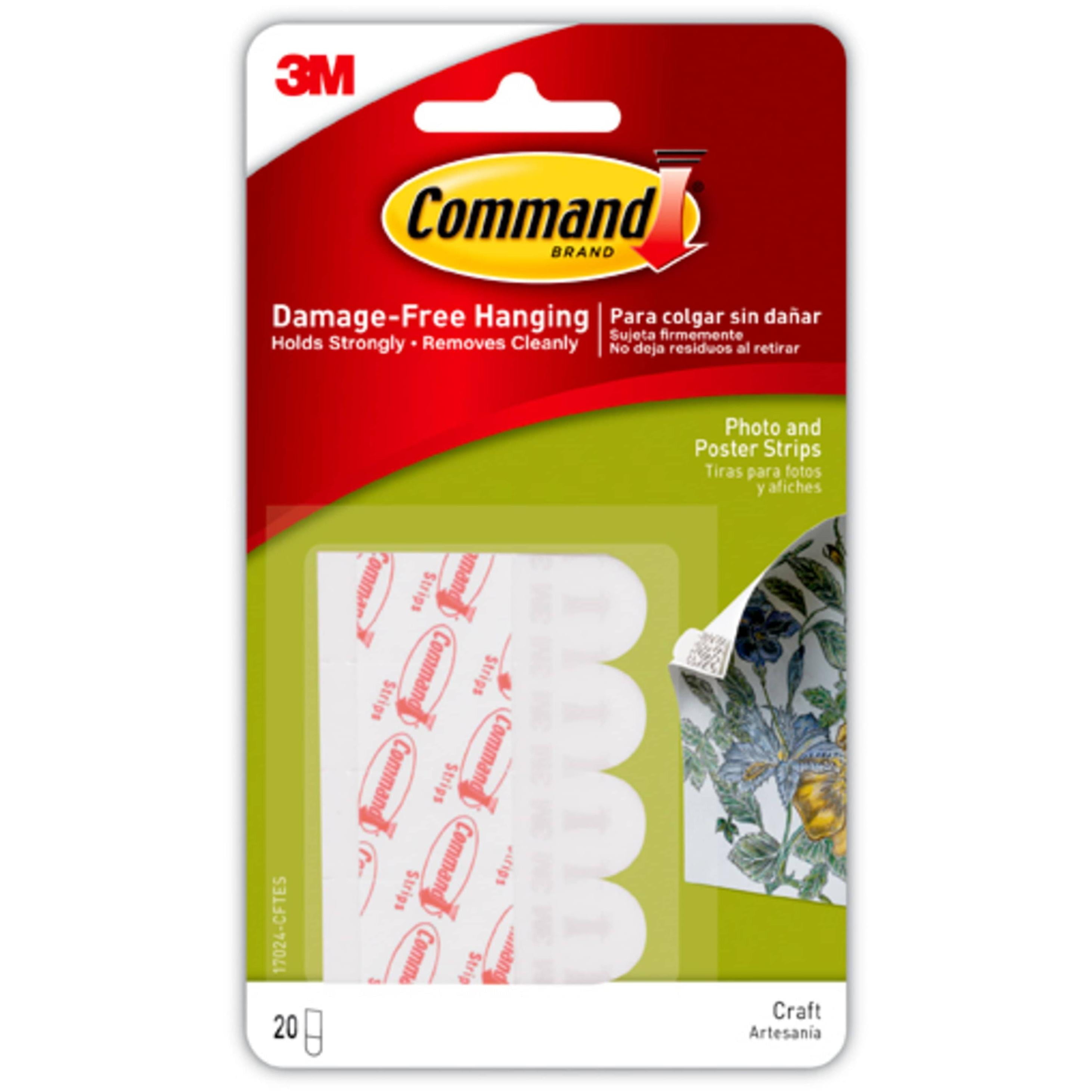 Command Small White Poster Strips, 20 Piece, 2 Pack - Walmart.com