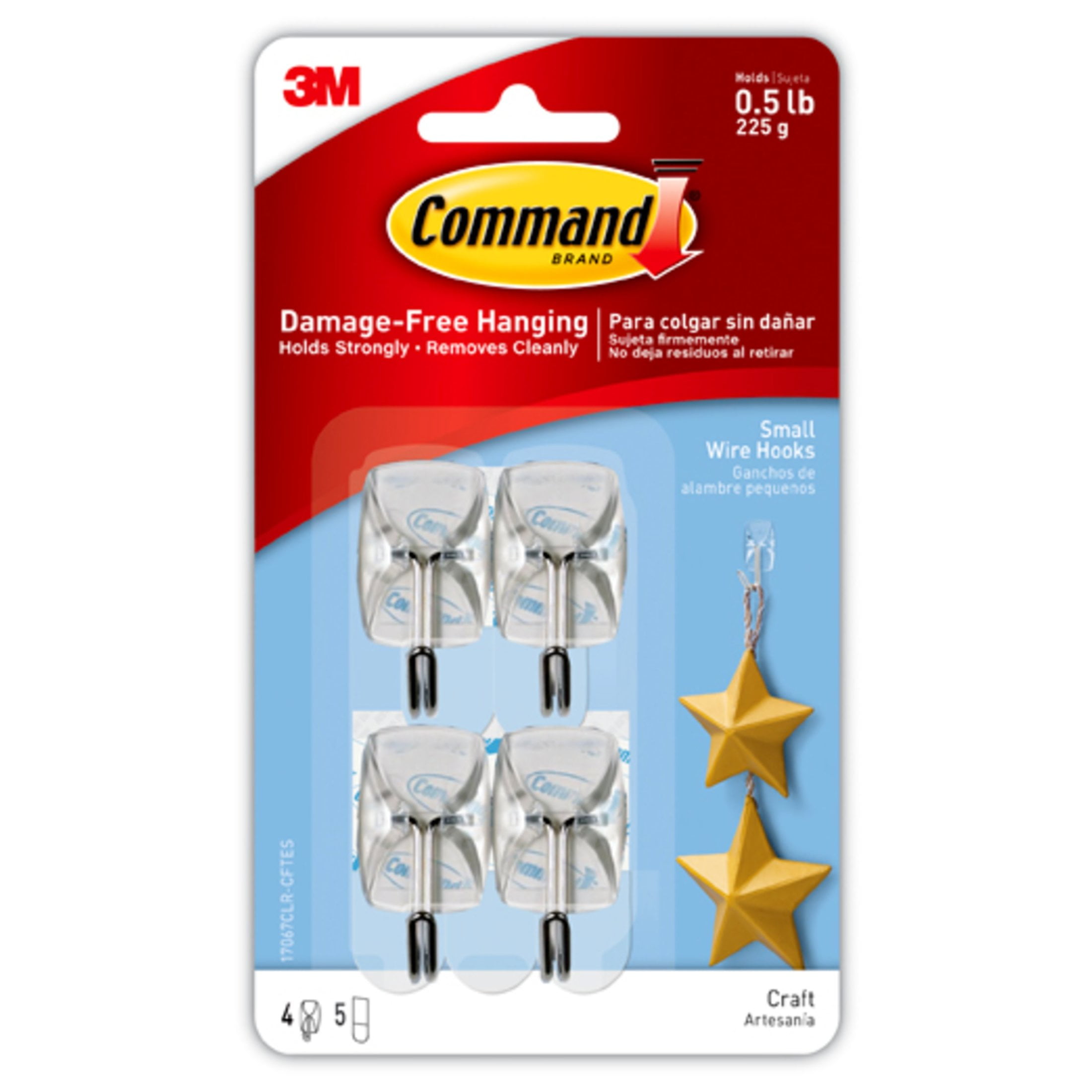 Command Small Wire Toggle Hooks, Clear, Damage Free Decorating, Four ...