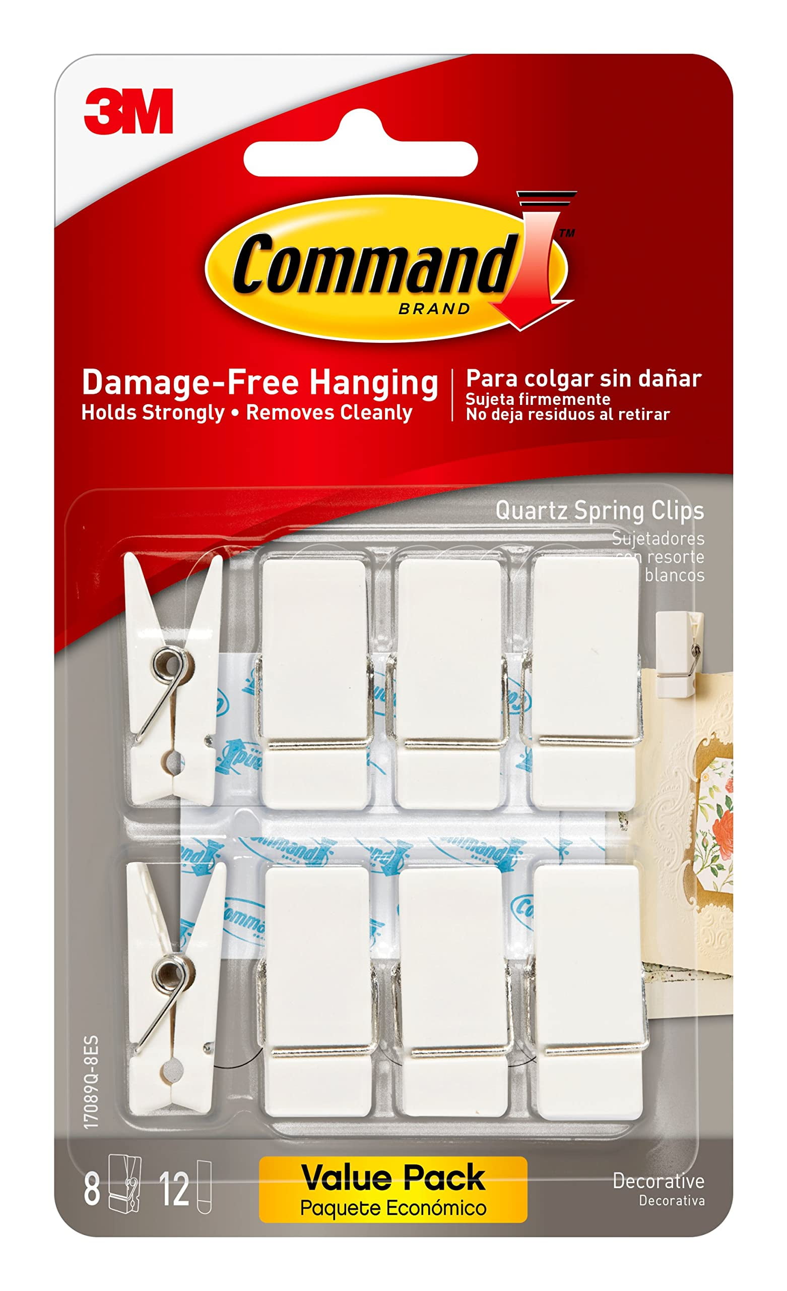 Command Spring Clips, Quartz, 8-Clips (17089Q-8ES), Great for dorm ...