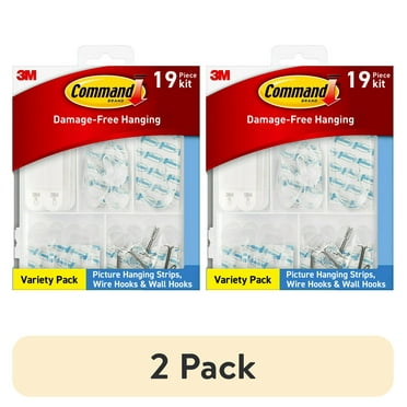 Command Medium Designer Hooks, White, 8 Wall Hooks and Command White ...