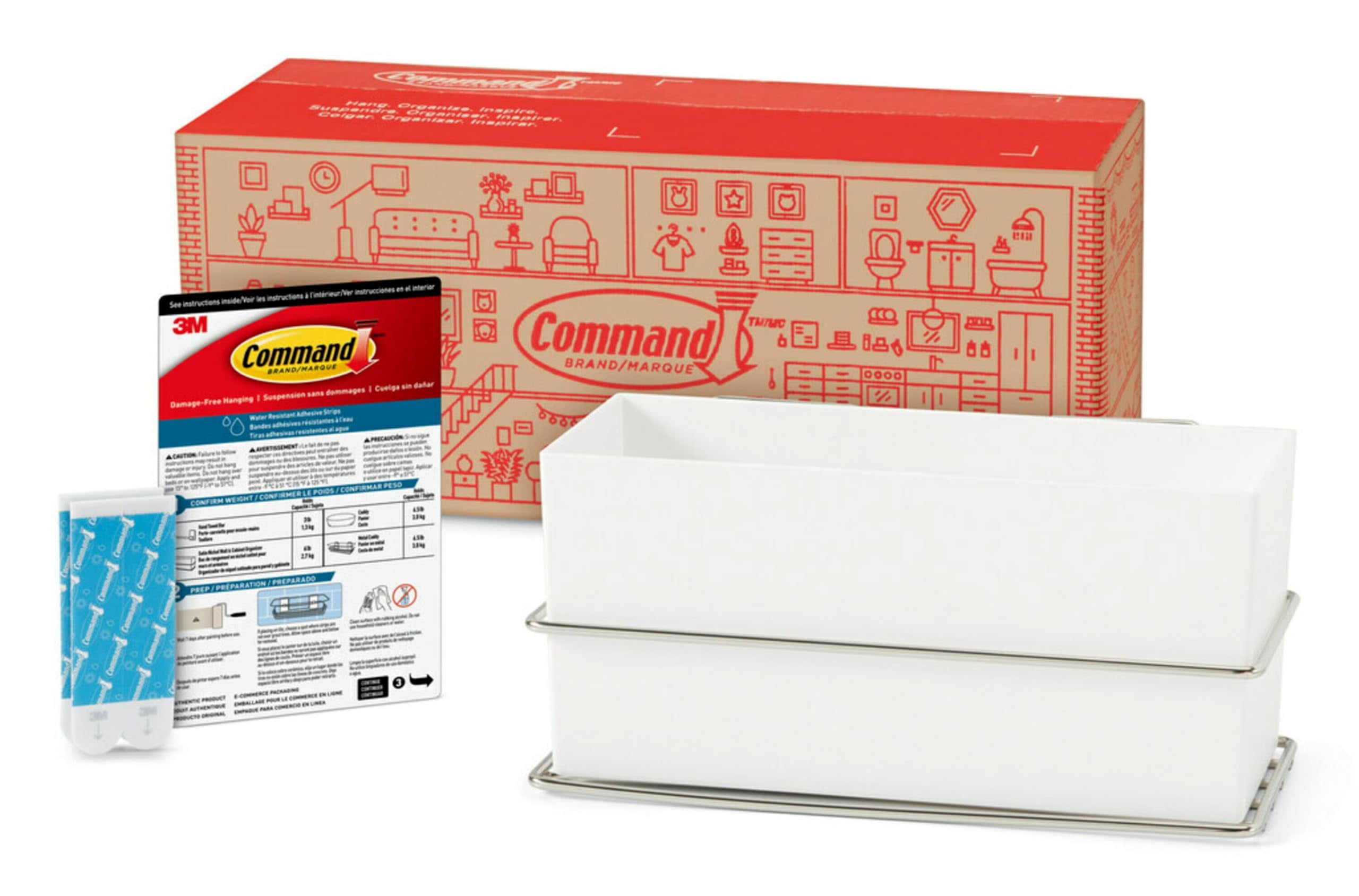 Command Wall and Cabinet Organizer with Water Resistant Command Strips ...