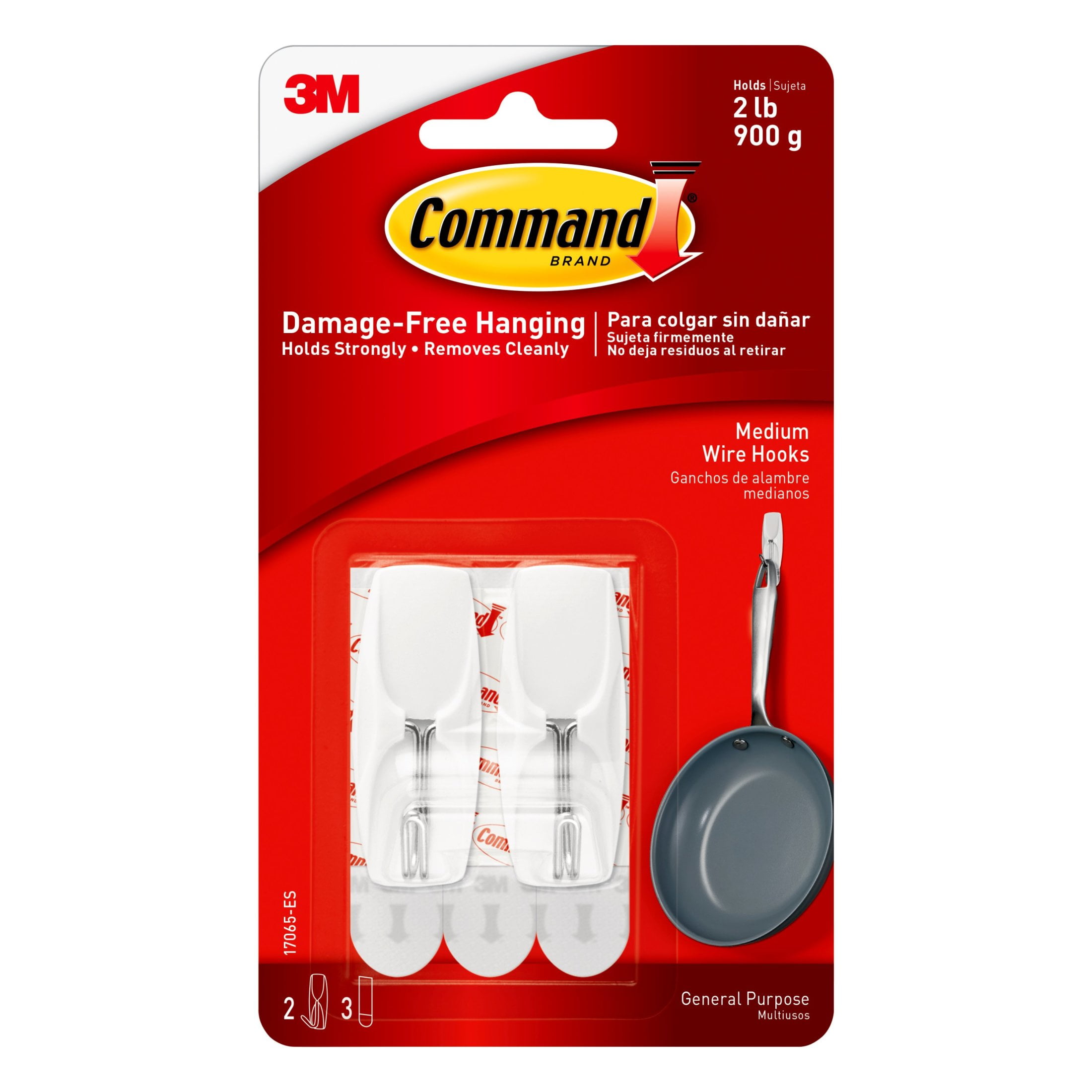 Command Wire Hook, White, Medium, 2 Wall Hooks - Walmart.com