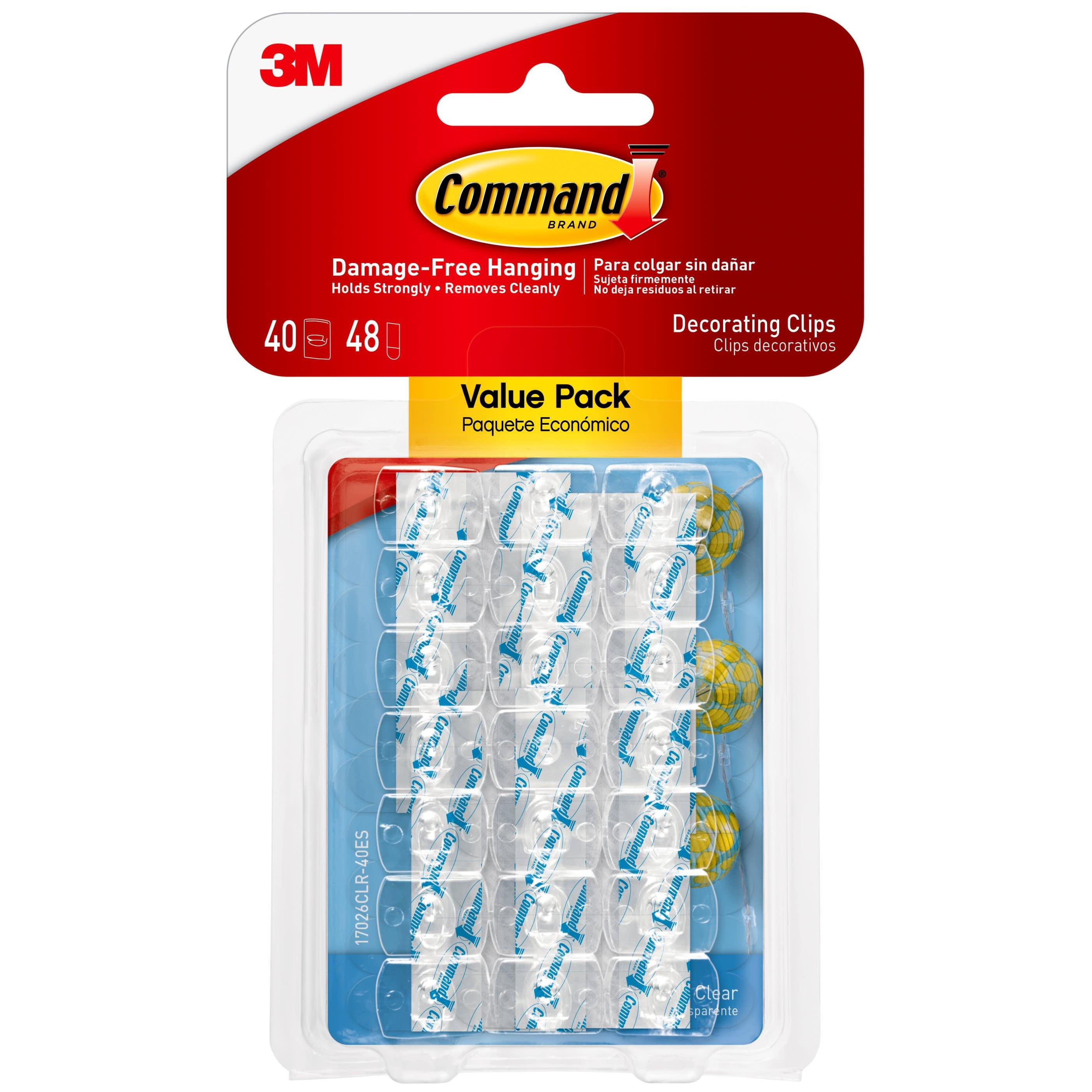 Command by 3m damage-free mini decorating clips, clear, use 1 clip to ...