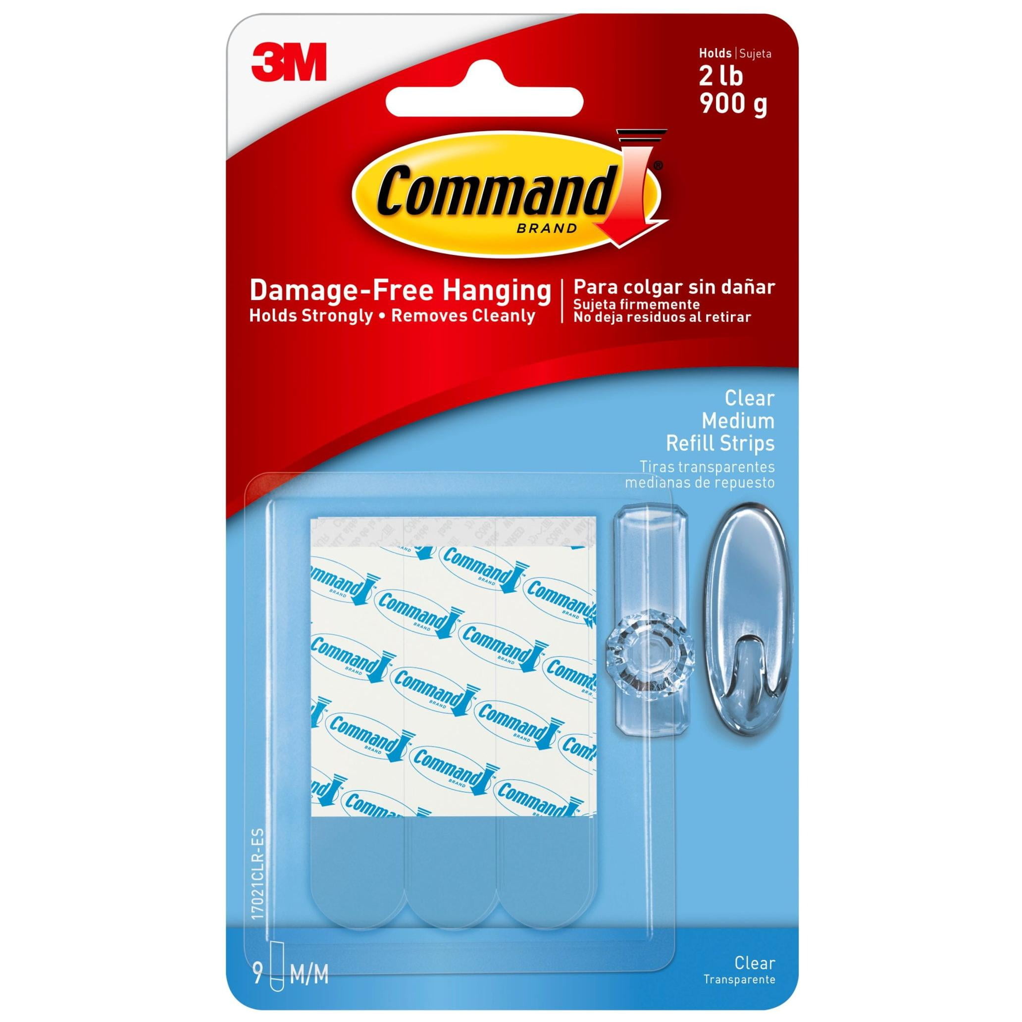 Command refill strips, clear, medium, 12 strips/pack, 4 pack - Walmart.com
