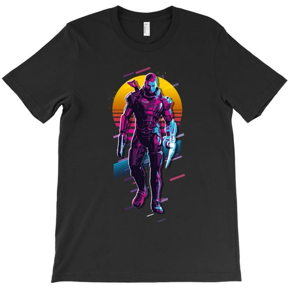 Commander Shepard Mass Effect Funny 80s Retro Video Game Graphic H30241 ...