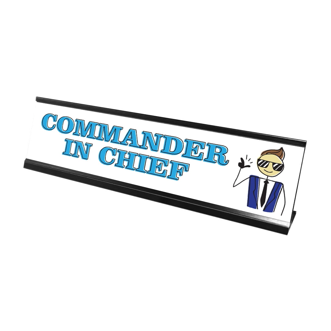 Commander in Chief Male, Stick People Desk Sign, Novelty Nameplate (2 x ...