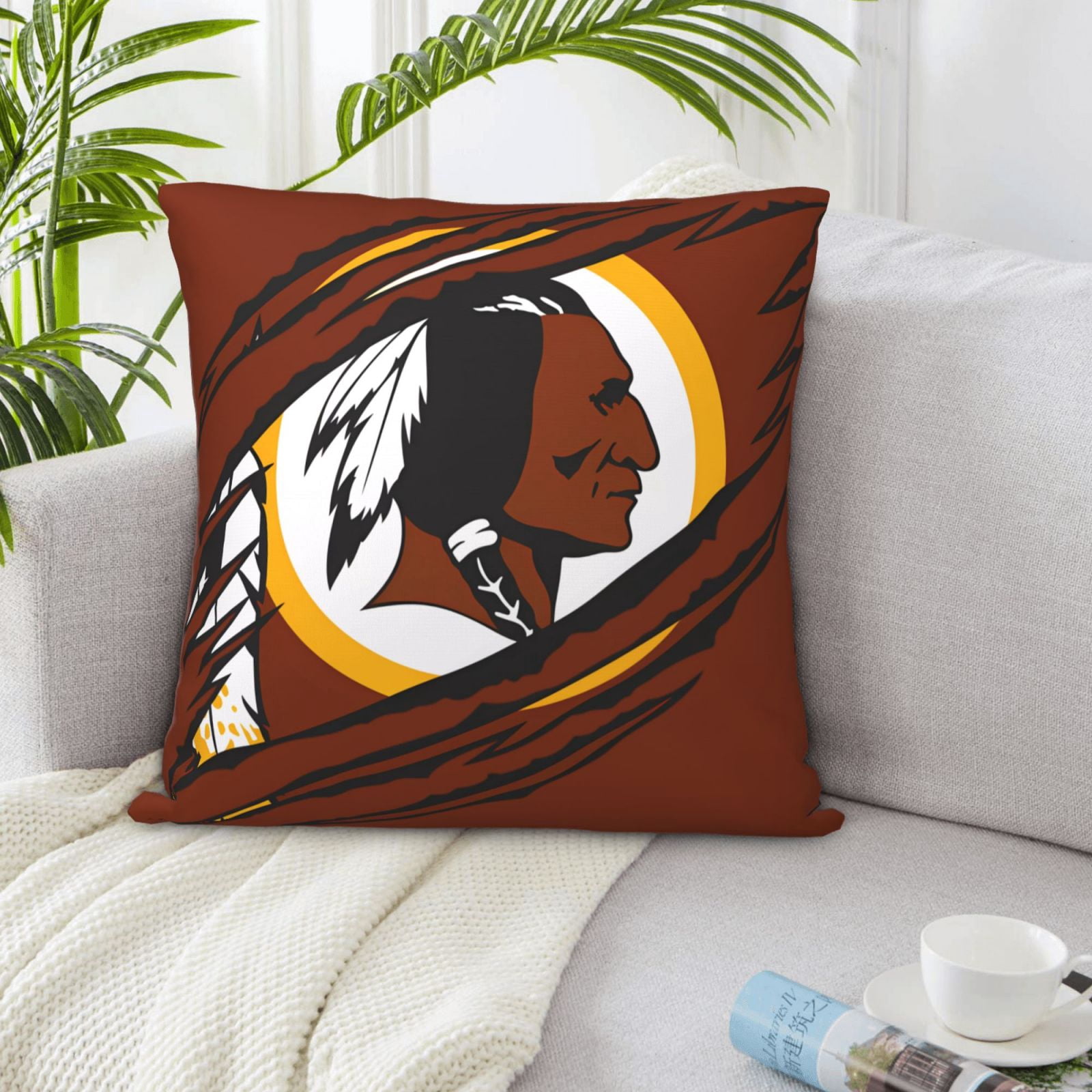 Commanders Football Team Double Sided Plush Throw Pillow Cover, Fan ...