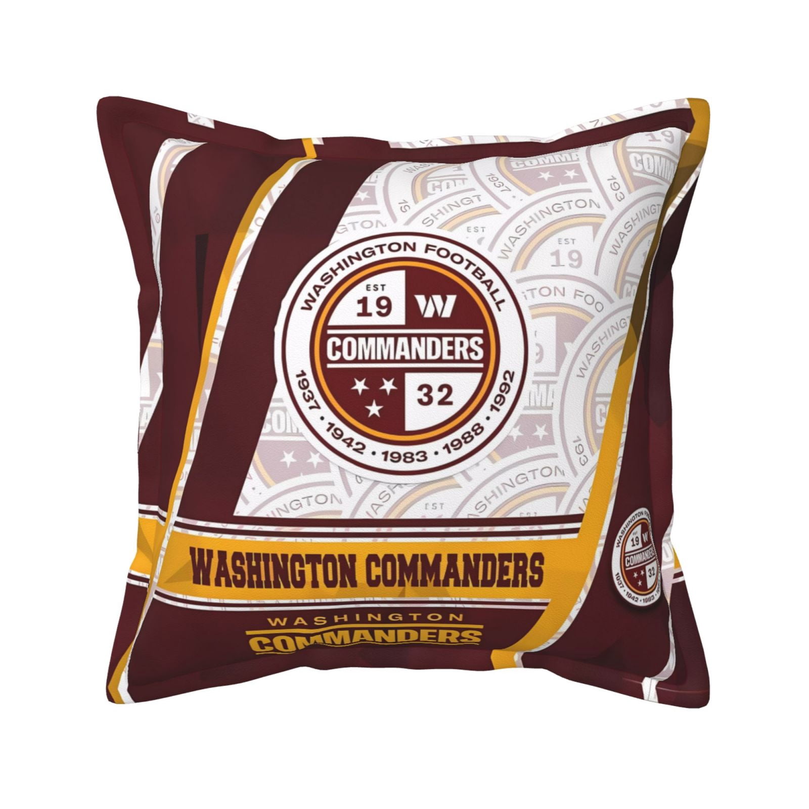 Commanders Football Team Faux Leather Throw Pillow Cover, 18 x 18 Inch ...