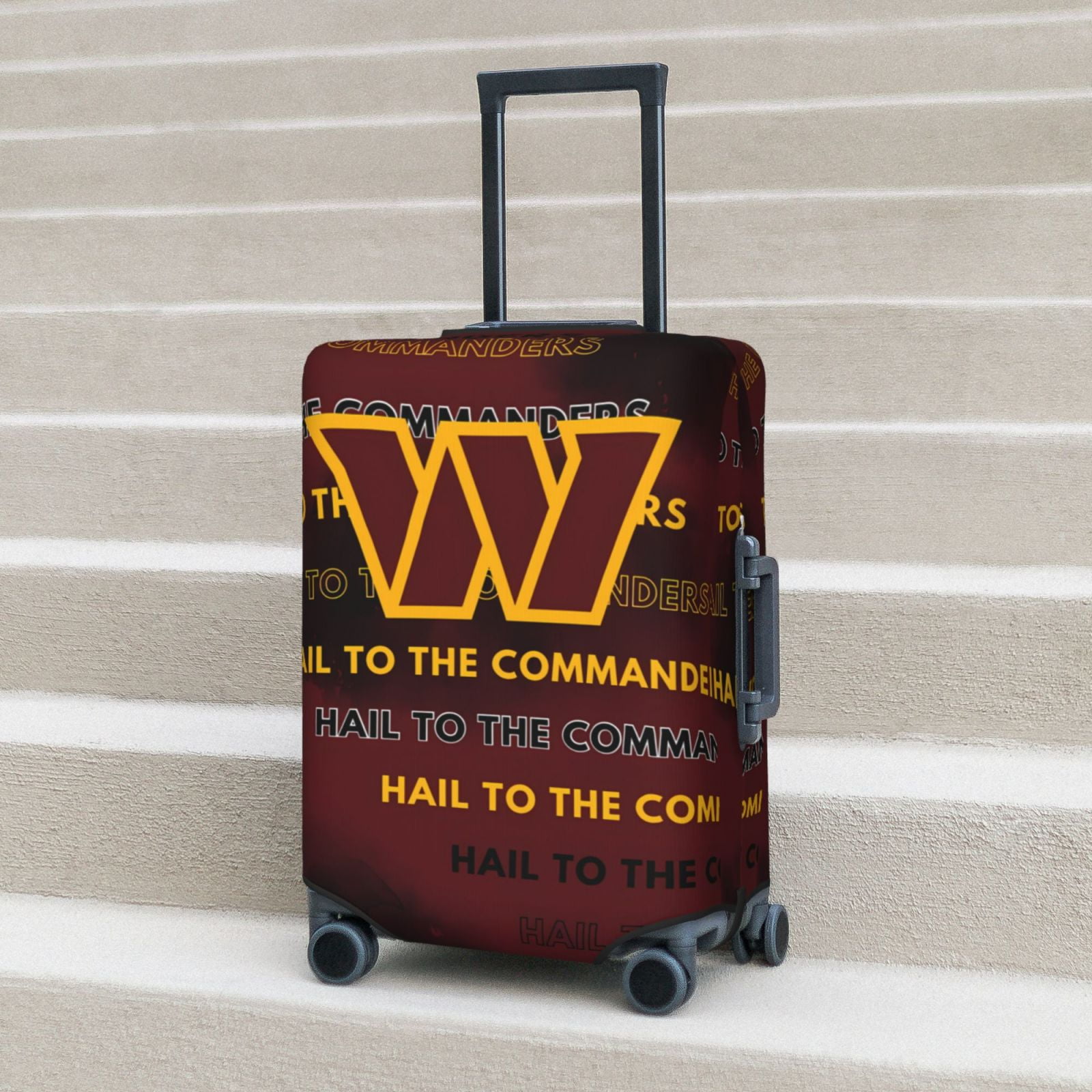 Commanders Football Team Pattern Elastic Luggage Cover, Easy to Install, Highly Dustproof and ...