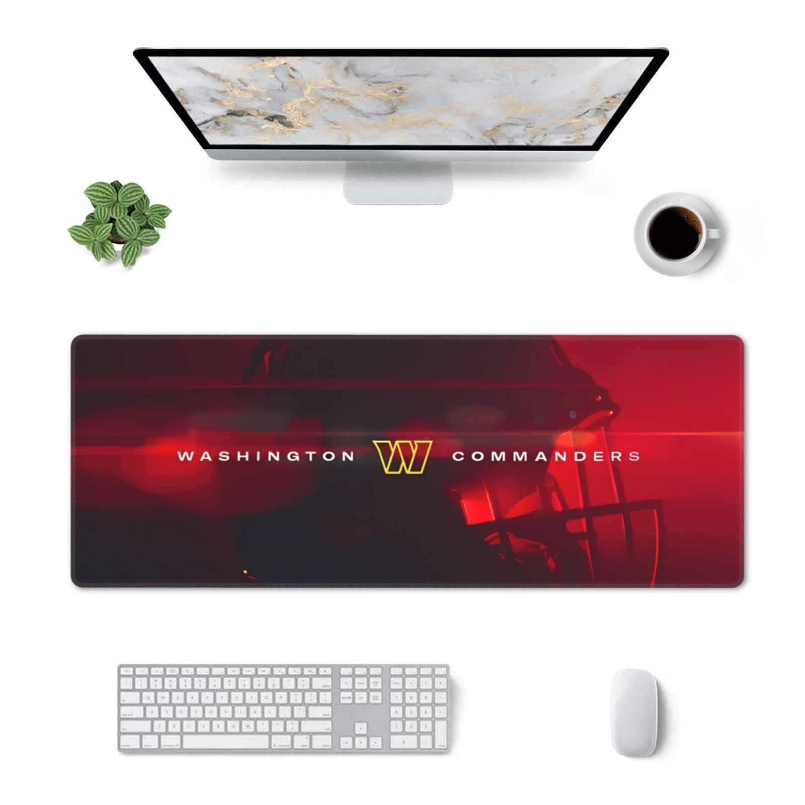 Commanders Football Team Oversized Rubber Keyboard Mat 12x31.5in - Non ...