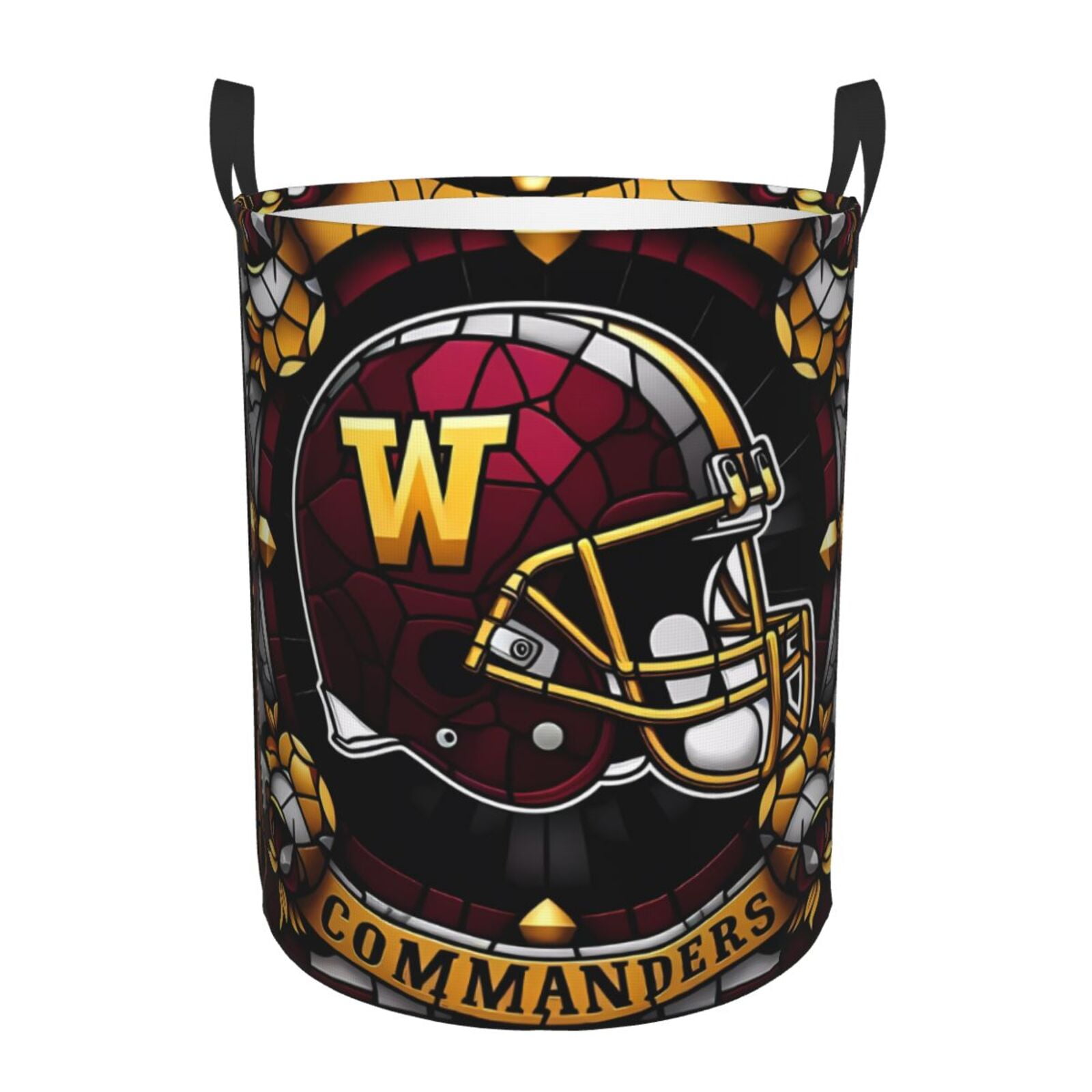 Commanders Football Team Theme Round Laundry Basket with Handle, Fan ...