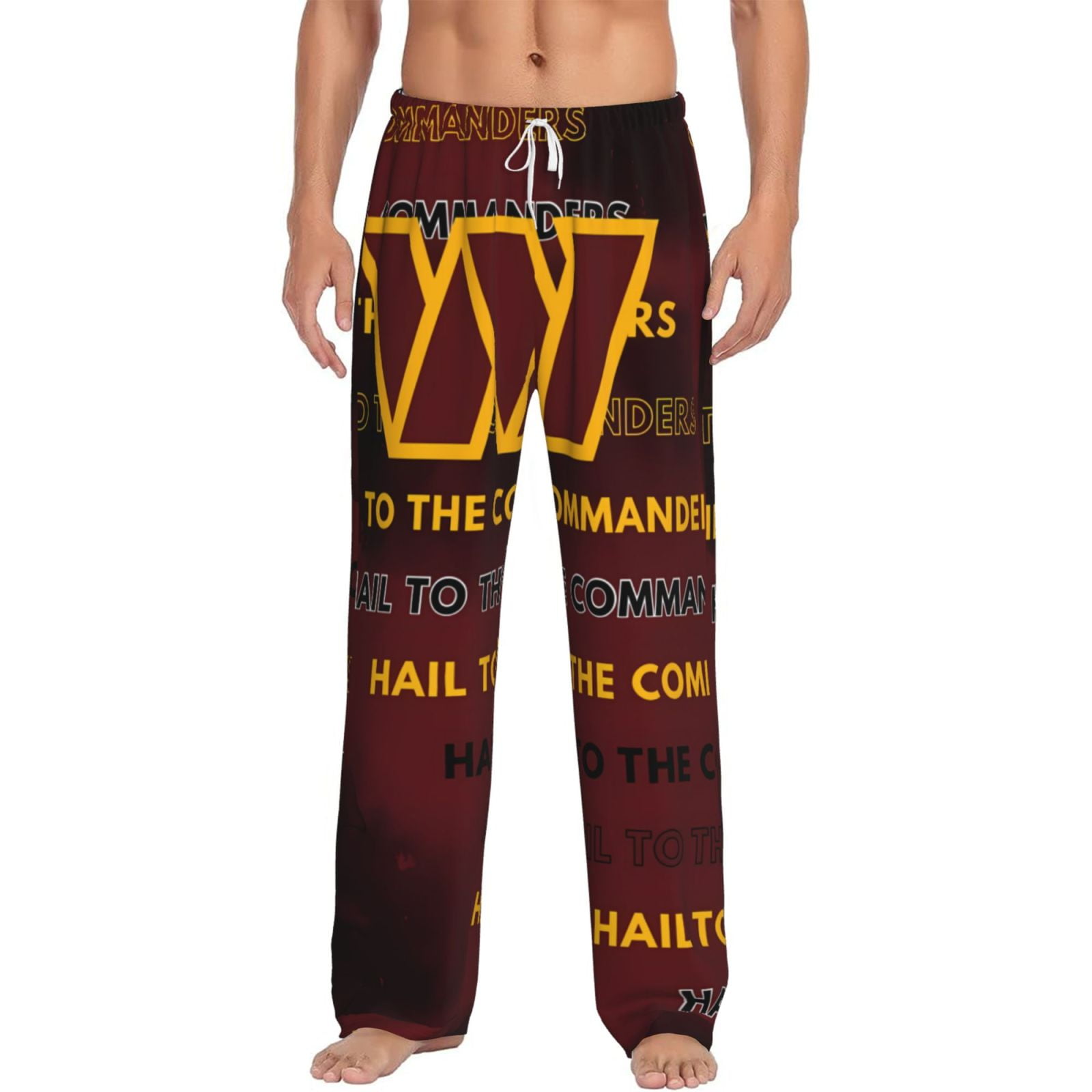 Commanders Football Team Themed Men's Long Pajama Pants with Side ...