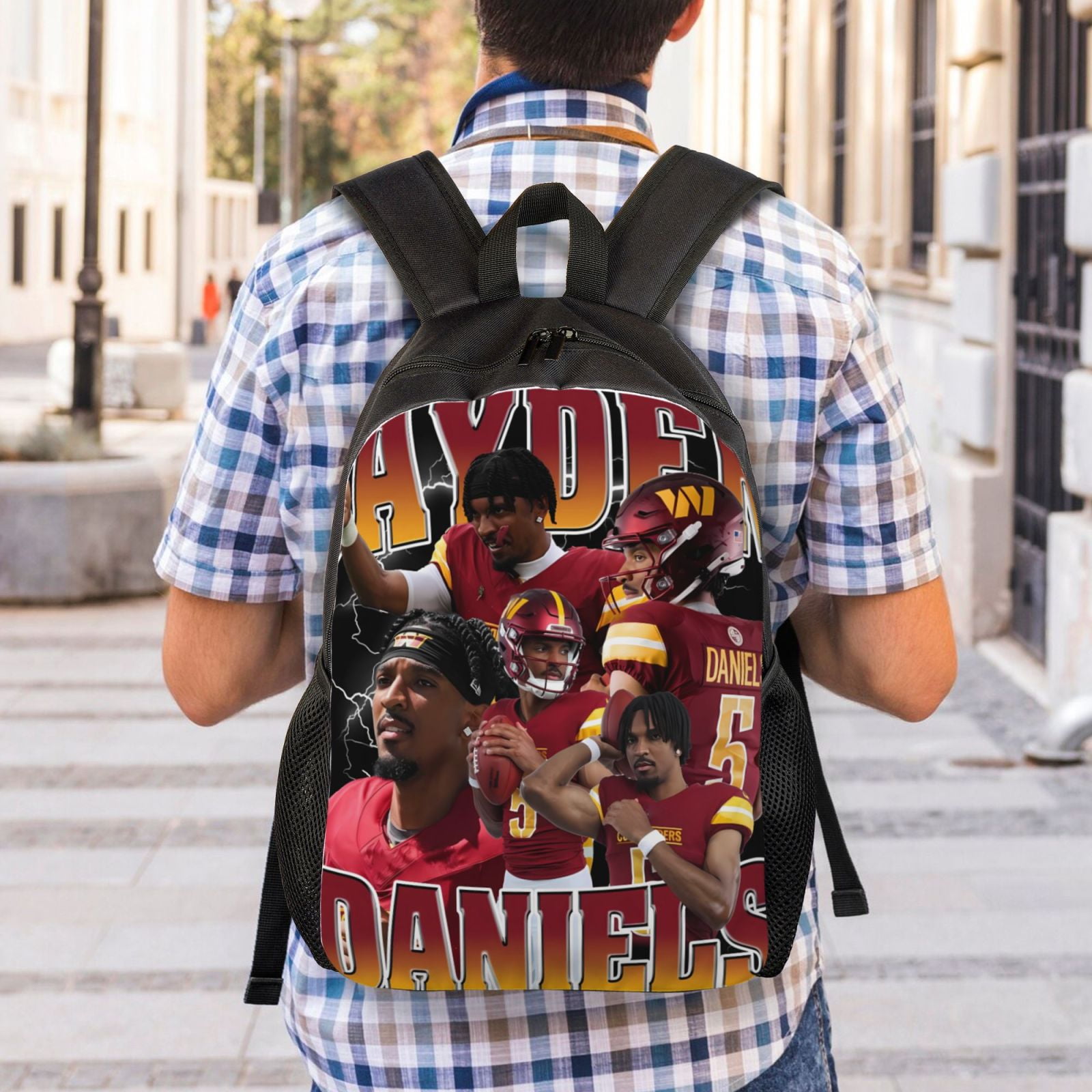 Commanders Jayden Daniels Custom Campus_Student_Backpack, Football Team ...