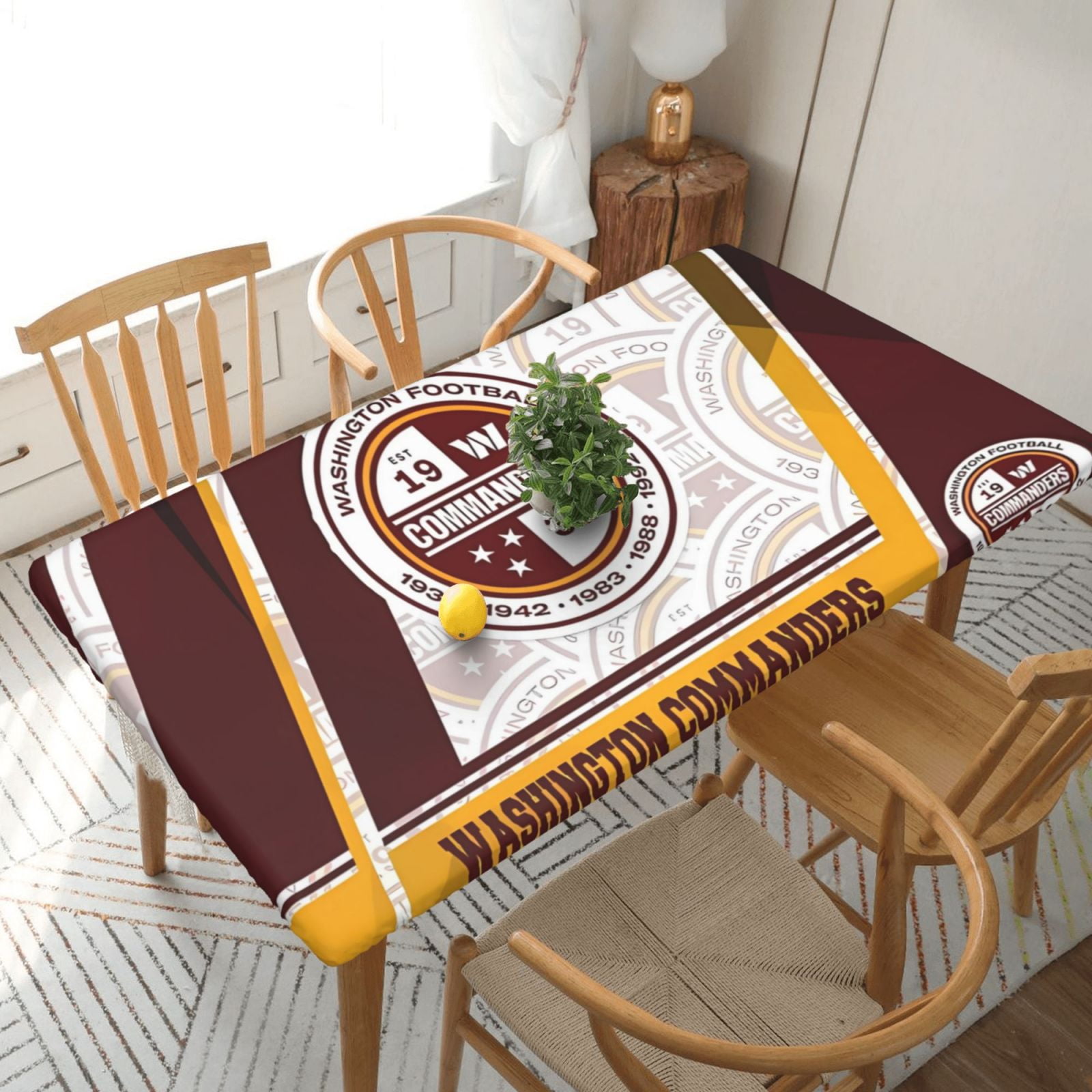 Commanders_Redskins Elastic Edged Table Cover 5FT Square Polyester ...
