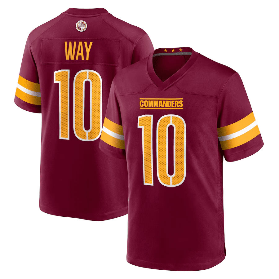 Commanders_Redskins Football Shirt Tress Way#10 Team Name Number Fans ...