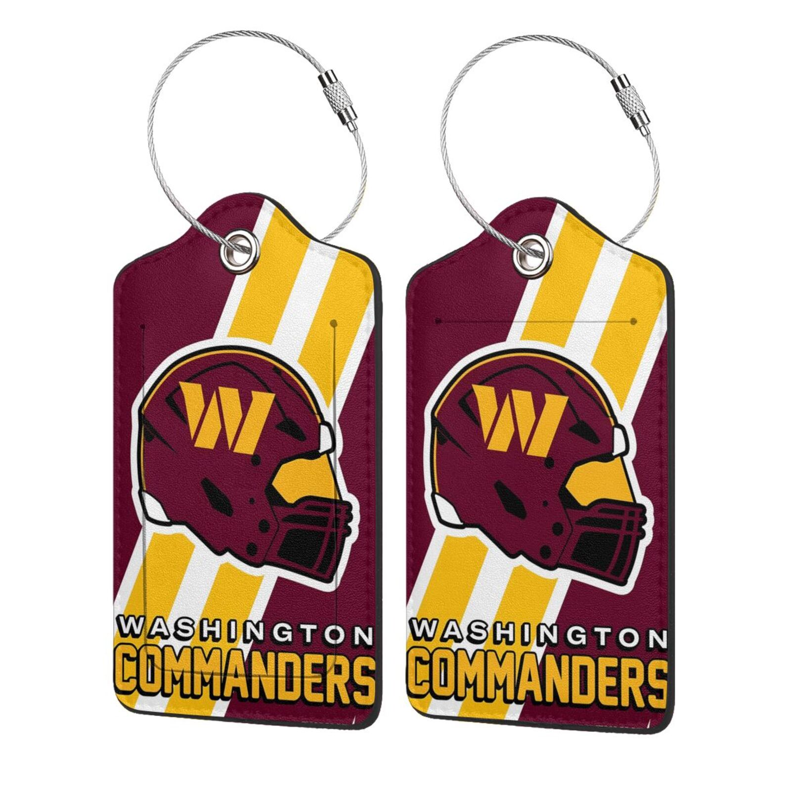 Commanders_Redskins Leather Luggage Tag Leather Suitcase Baggage Tags ...