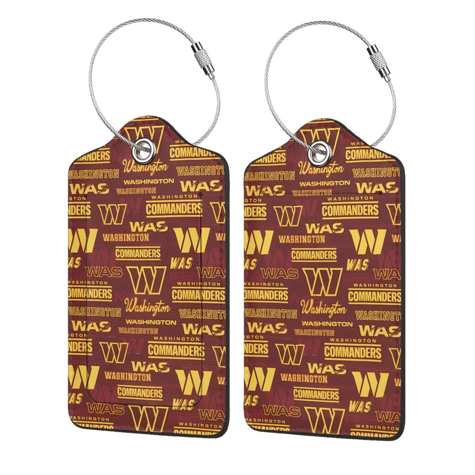 Commanders_Redskins Leather Luggage Tag Leather Suitcase Baggage Tags ...