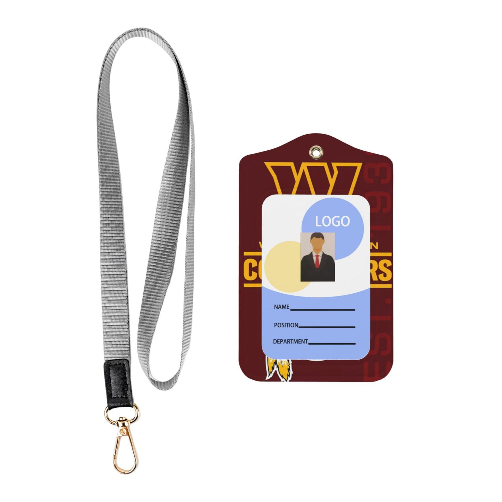 Commanders_Redskinss Hard Plastic ID Card Holder with Clear Window for ...