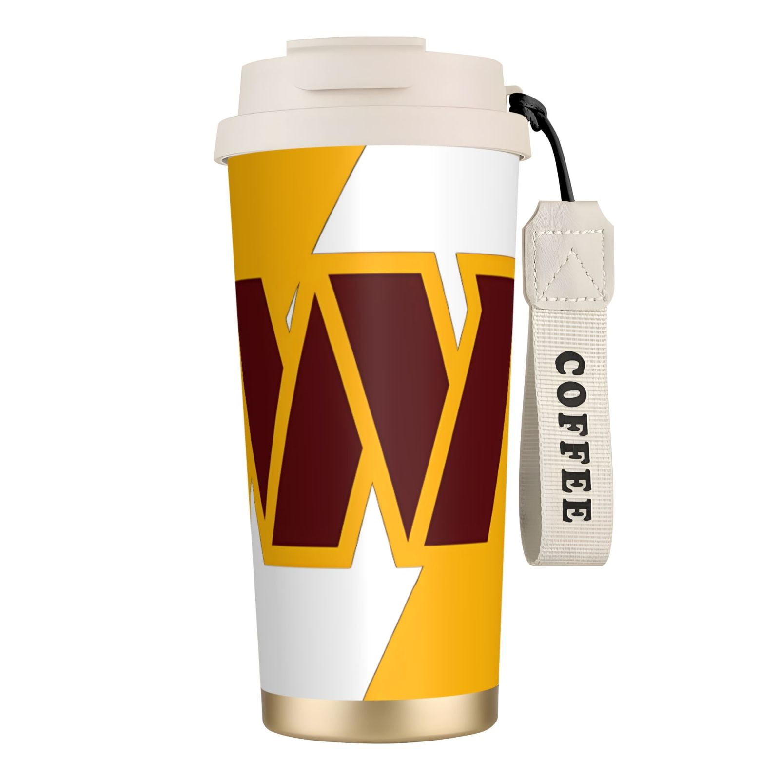 Washingtons Portable Leakproof Insulated Coffee Mug with Folding Straw ...