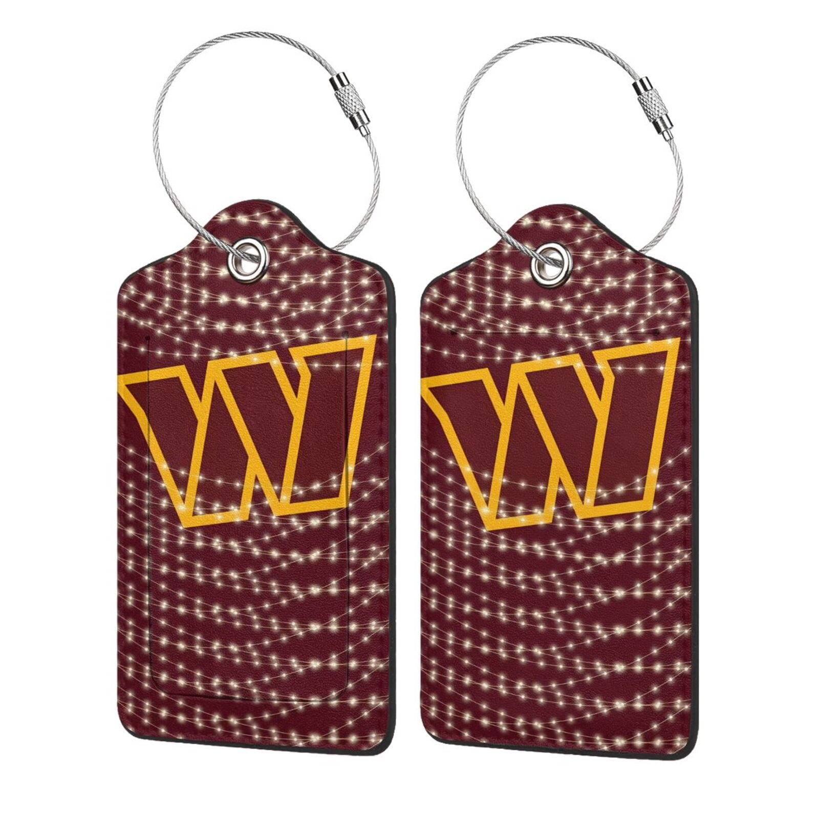 Commanders Stainless Steel Leather Luggage Tag Hang Tag, Unisex Luggage ...