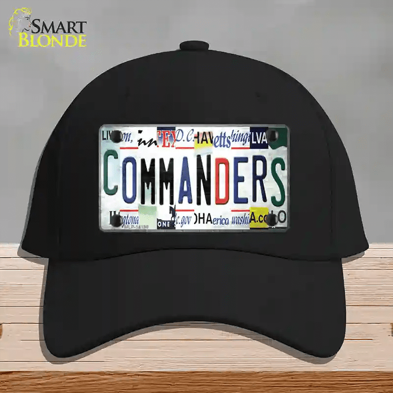 Commanders Strip Art Novelty License Plate Hat Cotton Black - Walmart.com