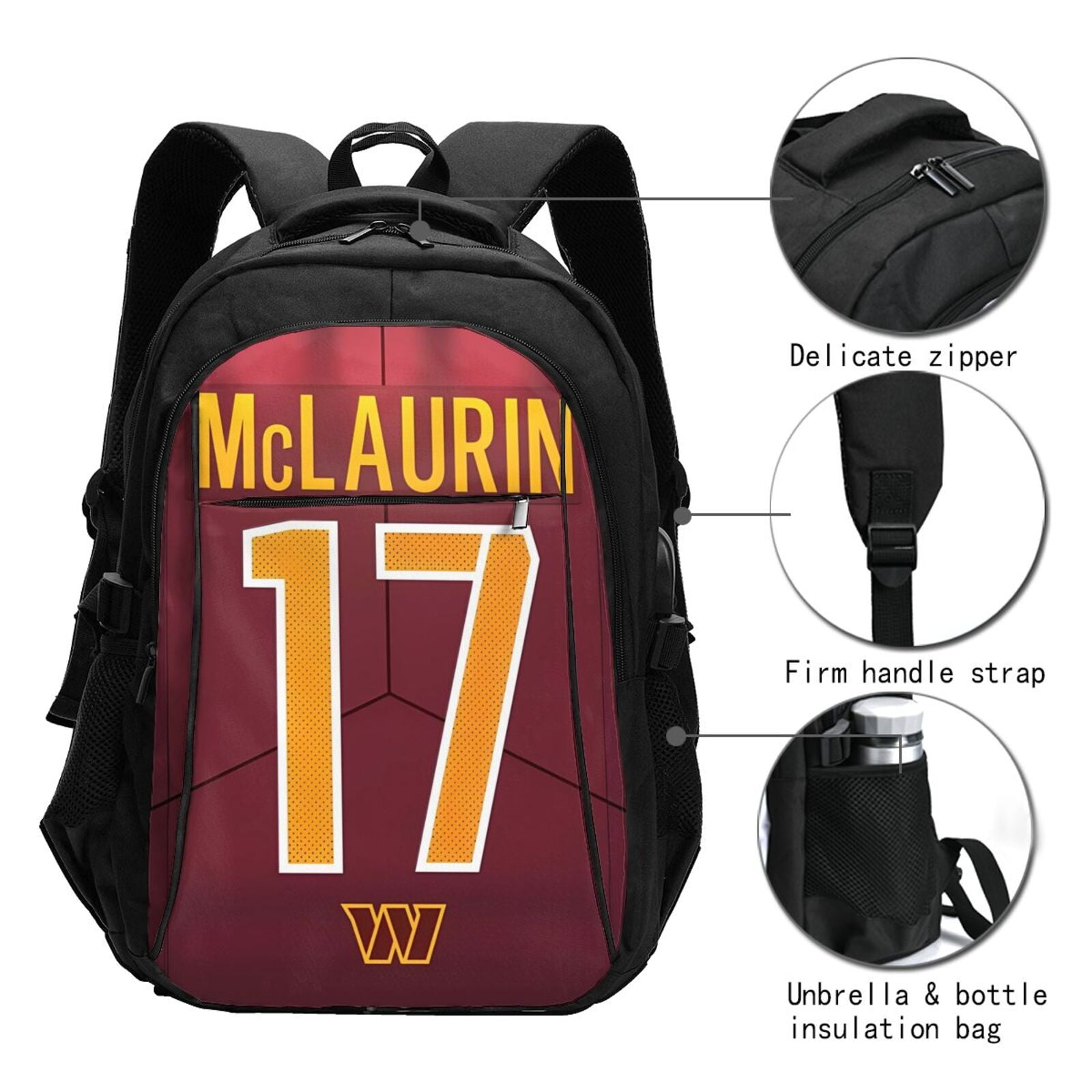 Commanders Terry McLaurin‌ ‌‌2025 Team Custom Backpack for Fans ...