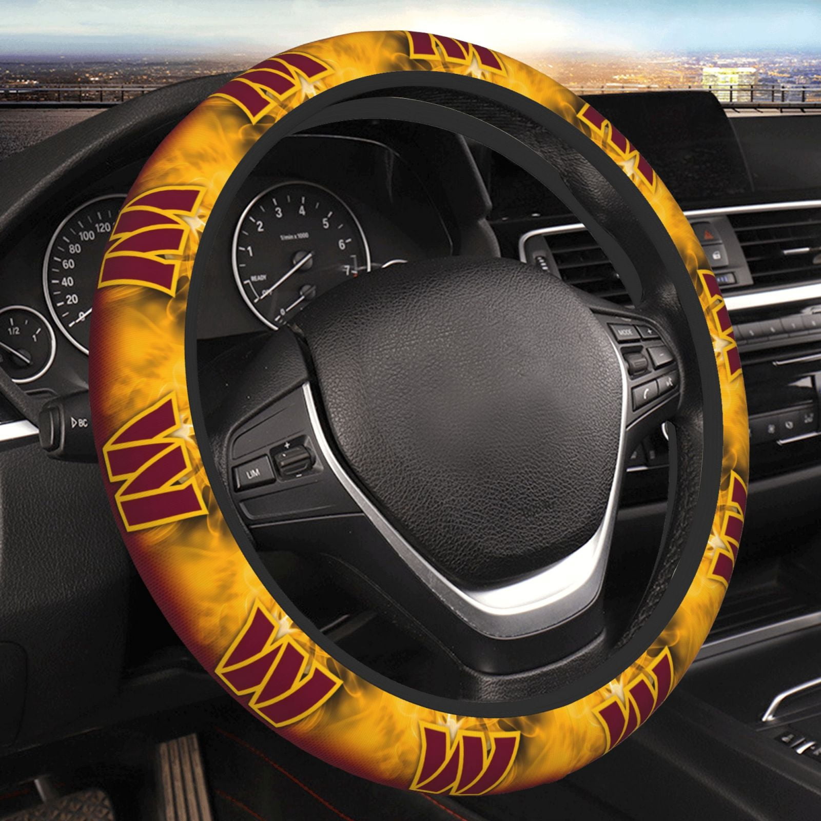 Commanders Thickened Elastic steering wheel cover, non-slip steering ...