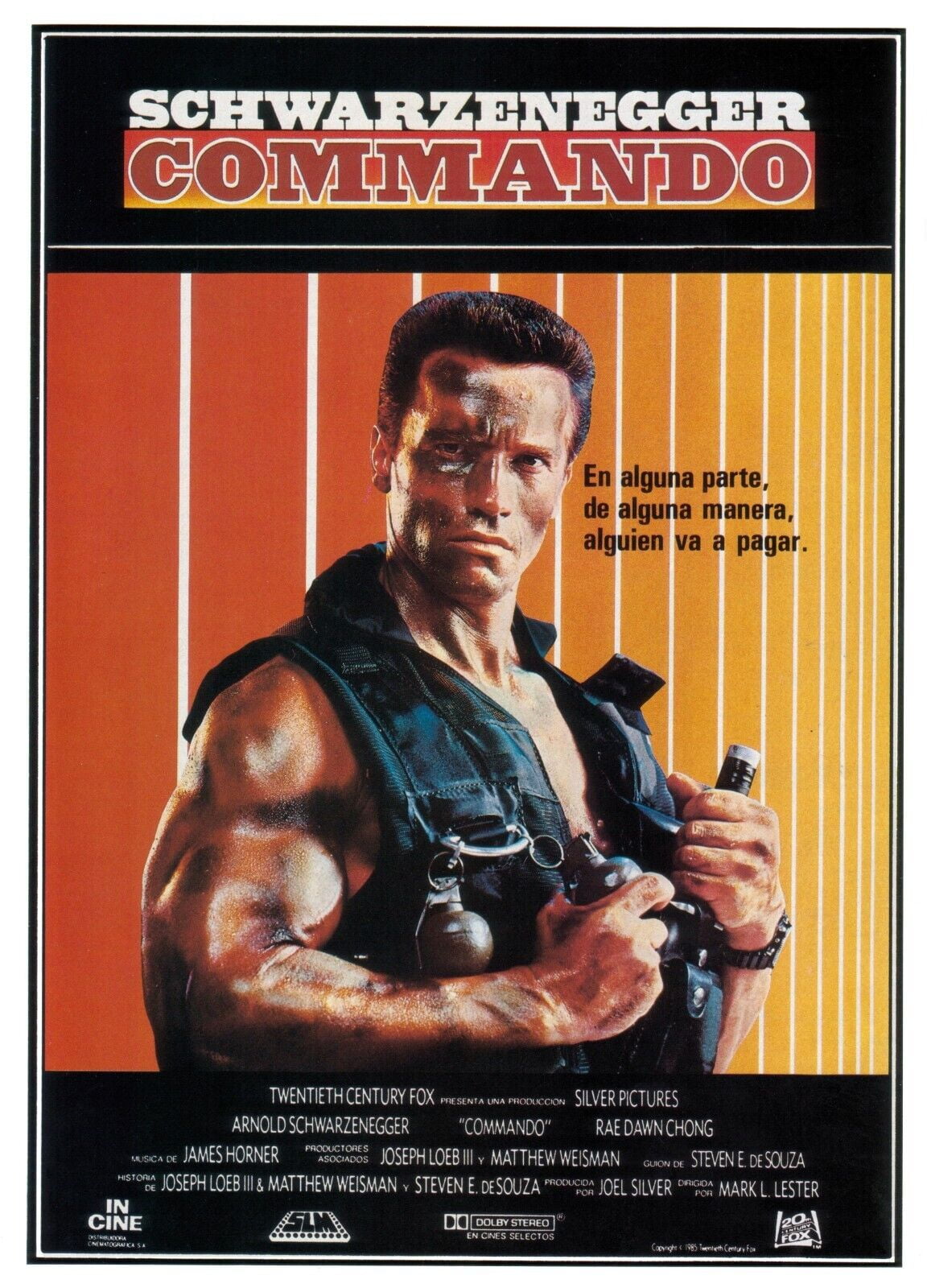 Commando 1985 24x36 movie poster arnold schwarzenegger spanish version ...