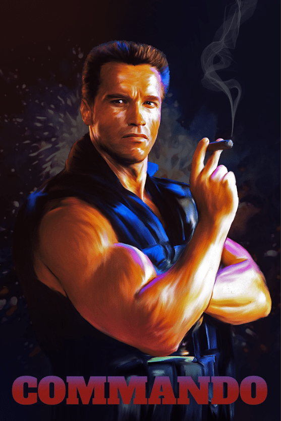 Commando 1985 Movie Poster 24x36 - Arnold Schwarzenegger, Action ...
