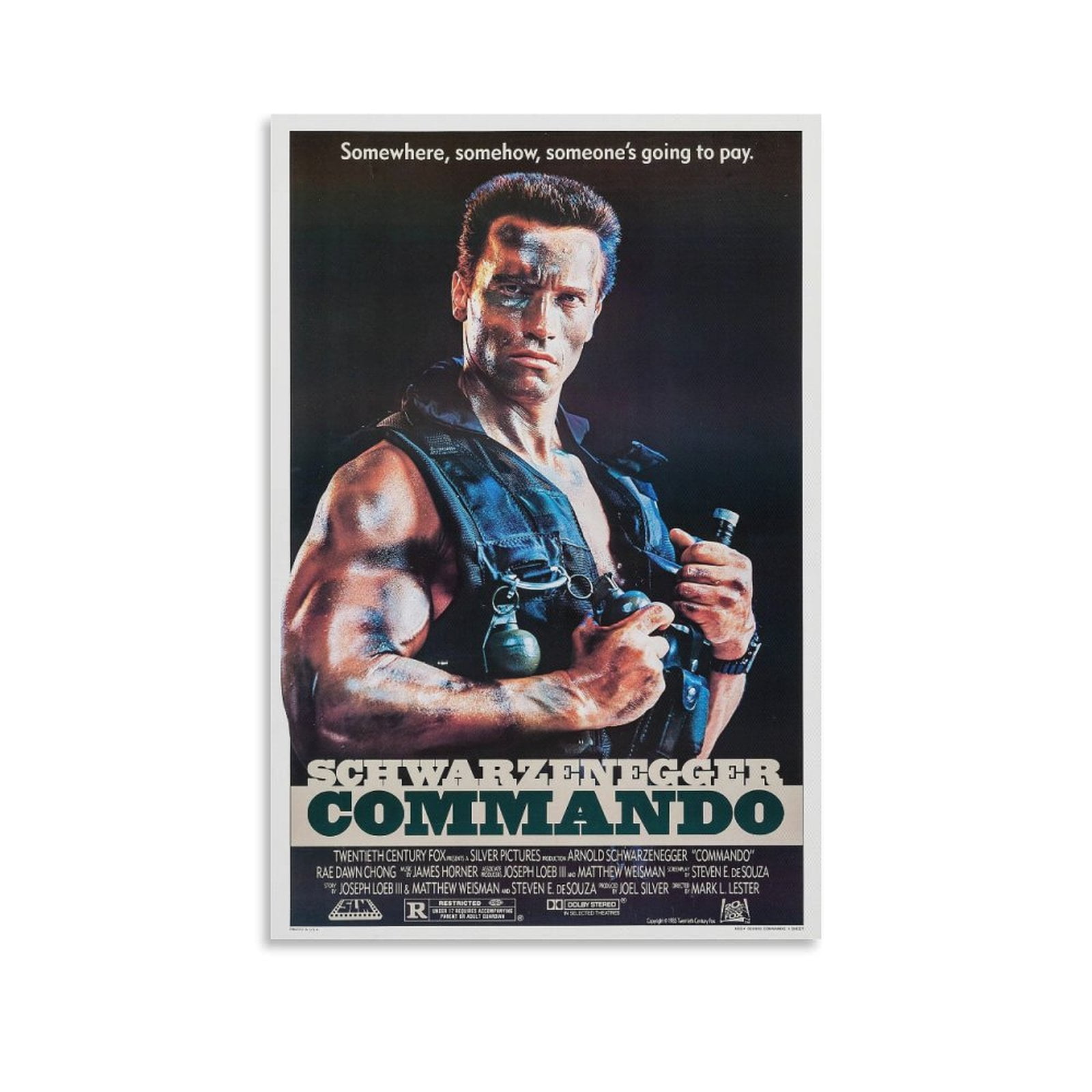 Commando Movie Poster Home Decor Poster Wall Art Hanging Picture Print ...