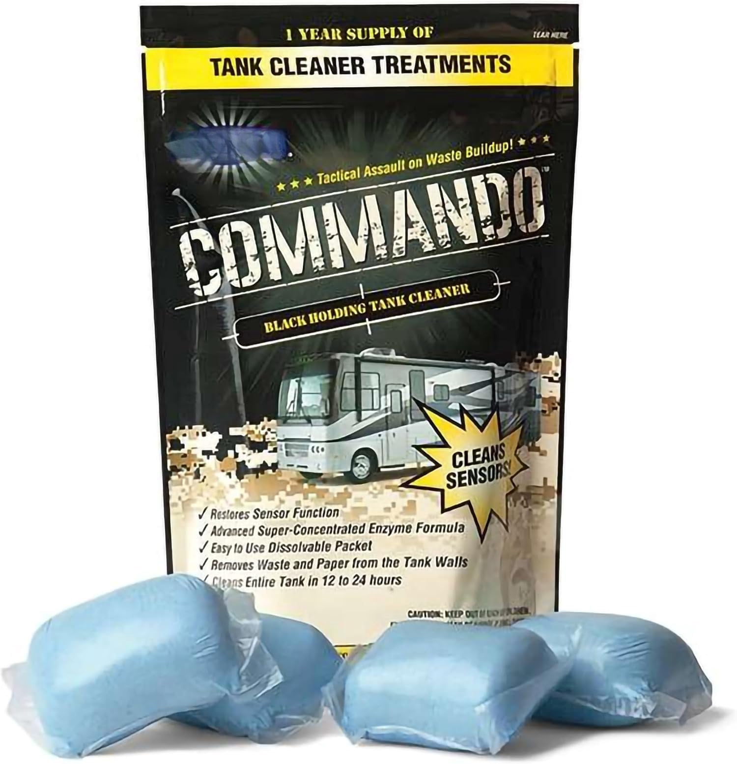 Commando RV Black Holding & Sensor Cleaner - & Paper Buildup, Restores ...