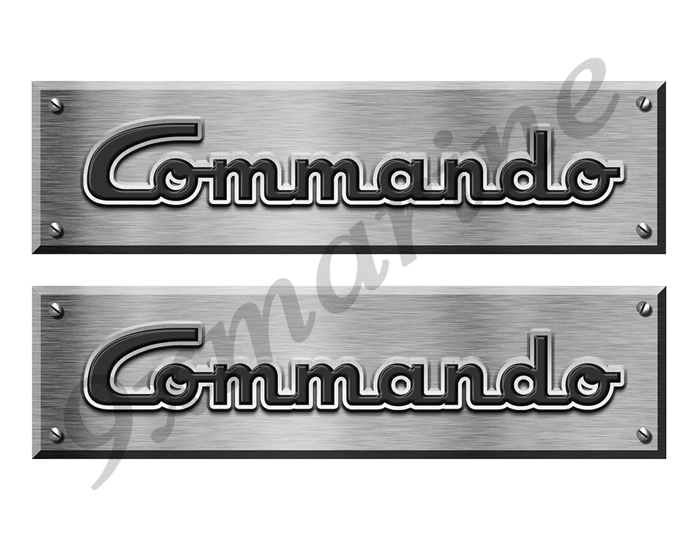 Commando Remastered Stickers. Brushed Metal Style - 10" long - Walmart.com