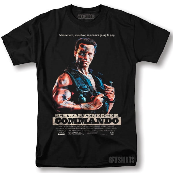 Commando Shirt Arnold Schwarzenegger Movie Classic Vntg Graphic Design ...