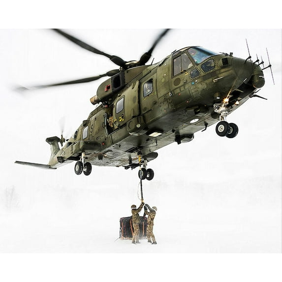 Commando Team with Merlin Helicopter in Norway Style - A - 20x30 Inch ...