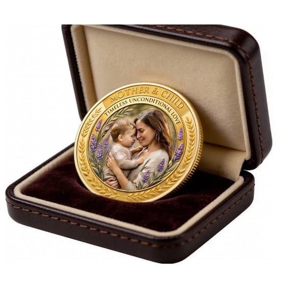 Commemorative Coin, Child Mom Love Golden Wreath Souvenir Coin ...