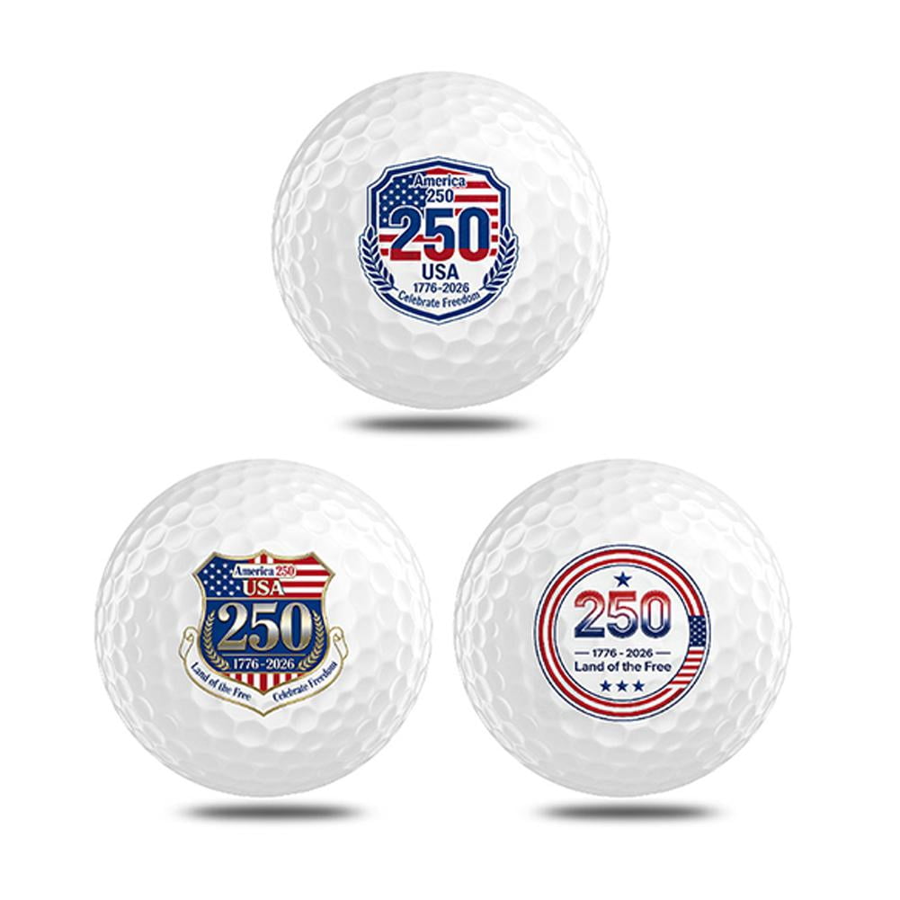 Commemorative Golf Balls Set, 250th Anniversary USA Design, Rubber, 1. ...