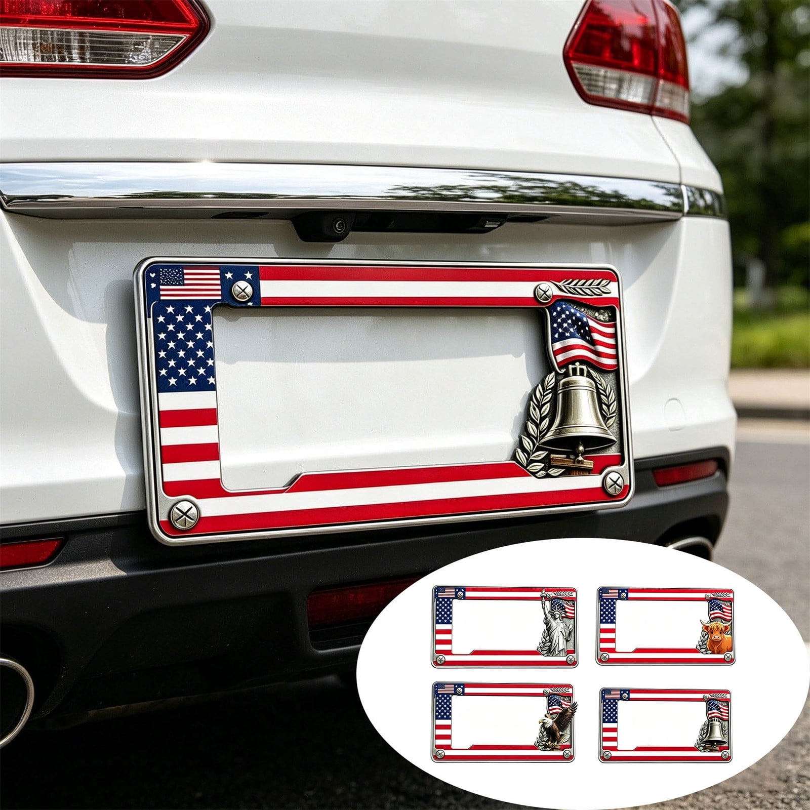 Commemorative License Plate Frame for Independence Day - Patriotic USA ...