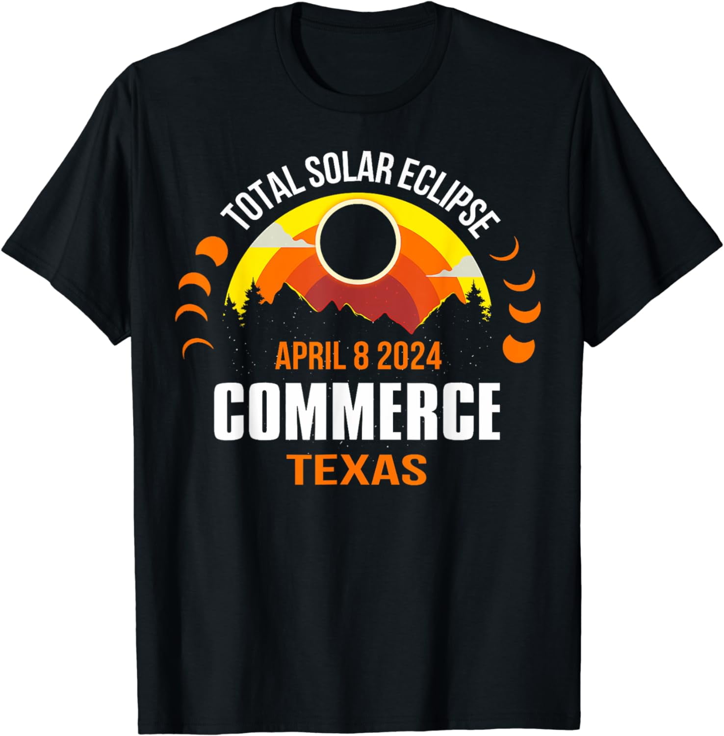 Commerce Texas Eclipse 2024 Total Solar Eclipse T-Shirt - Walmart.com