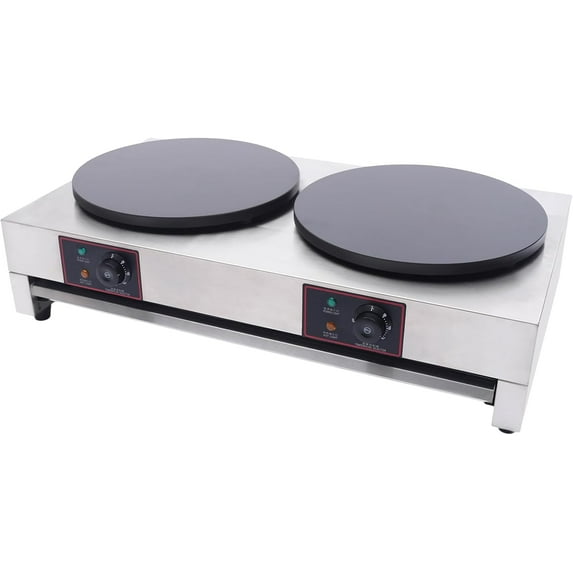 Commercial 2-Burner 15.75 ” Electric Griddle & Crepe Maker Machine ...