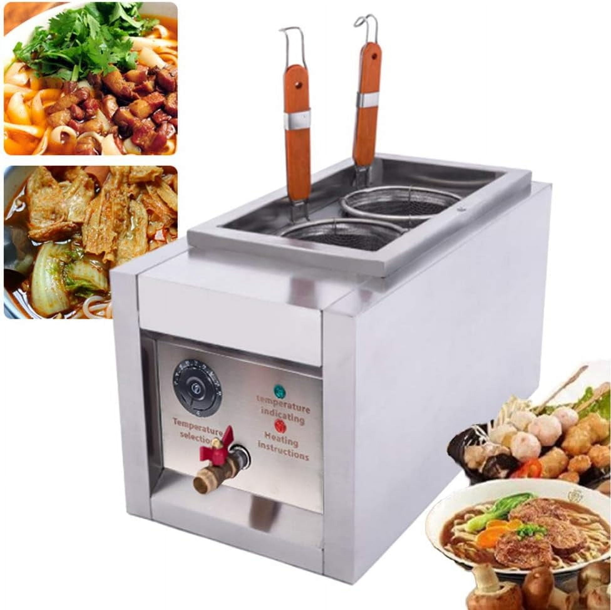 Commercial 2 Holes Noodle Cooking Machine Desktop Pasta Cooker Electric ...