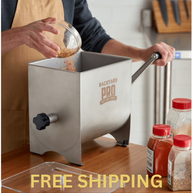 Commercial 20 lb Countertop Manual Butcher Meat 4.2 Gal Mixer w ...