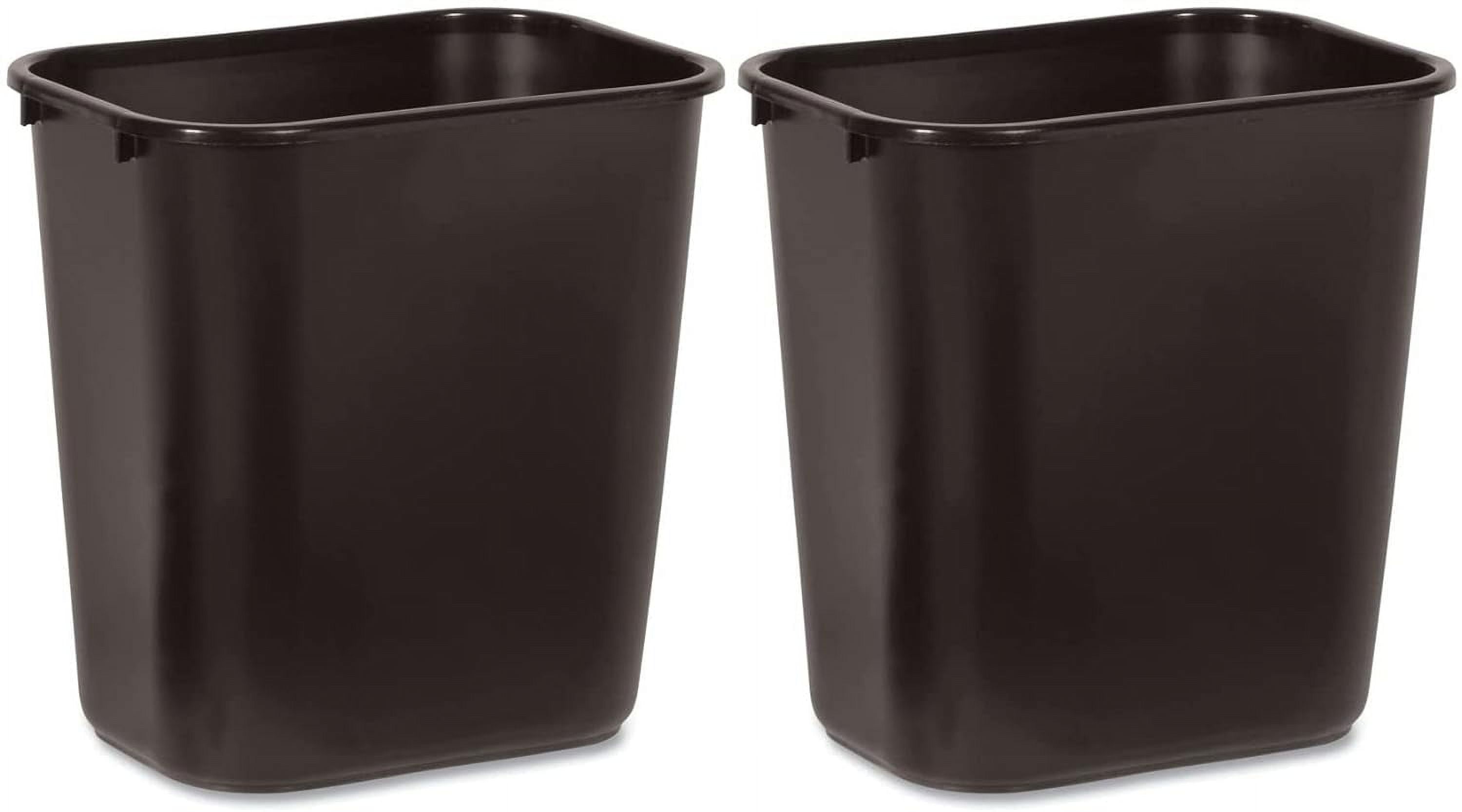 Commercial 295600BK Deskside Plastic Wastebasket, Rectangular, 7 gal ...