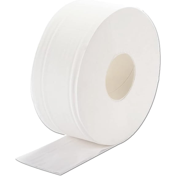 Commercial 3 Ply Jumbo Tissue Roll, 8'' Diameter (20cm), White, (4 ...