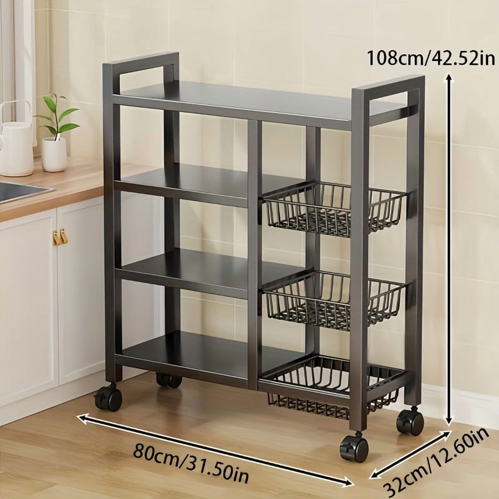 Commercial 4-Tier Mesh Basket Display Rack with Roller Slides - 3 Pull ...