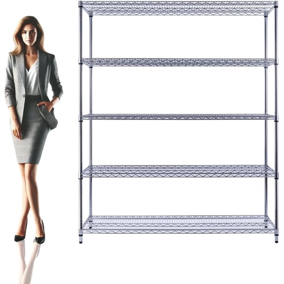 Commercial 5-Tier Wire Shelving with Wheels 48”x24”x72” Heavy Duty ...